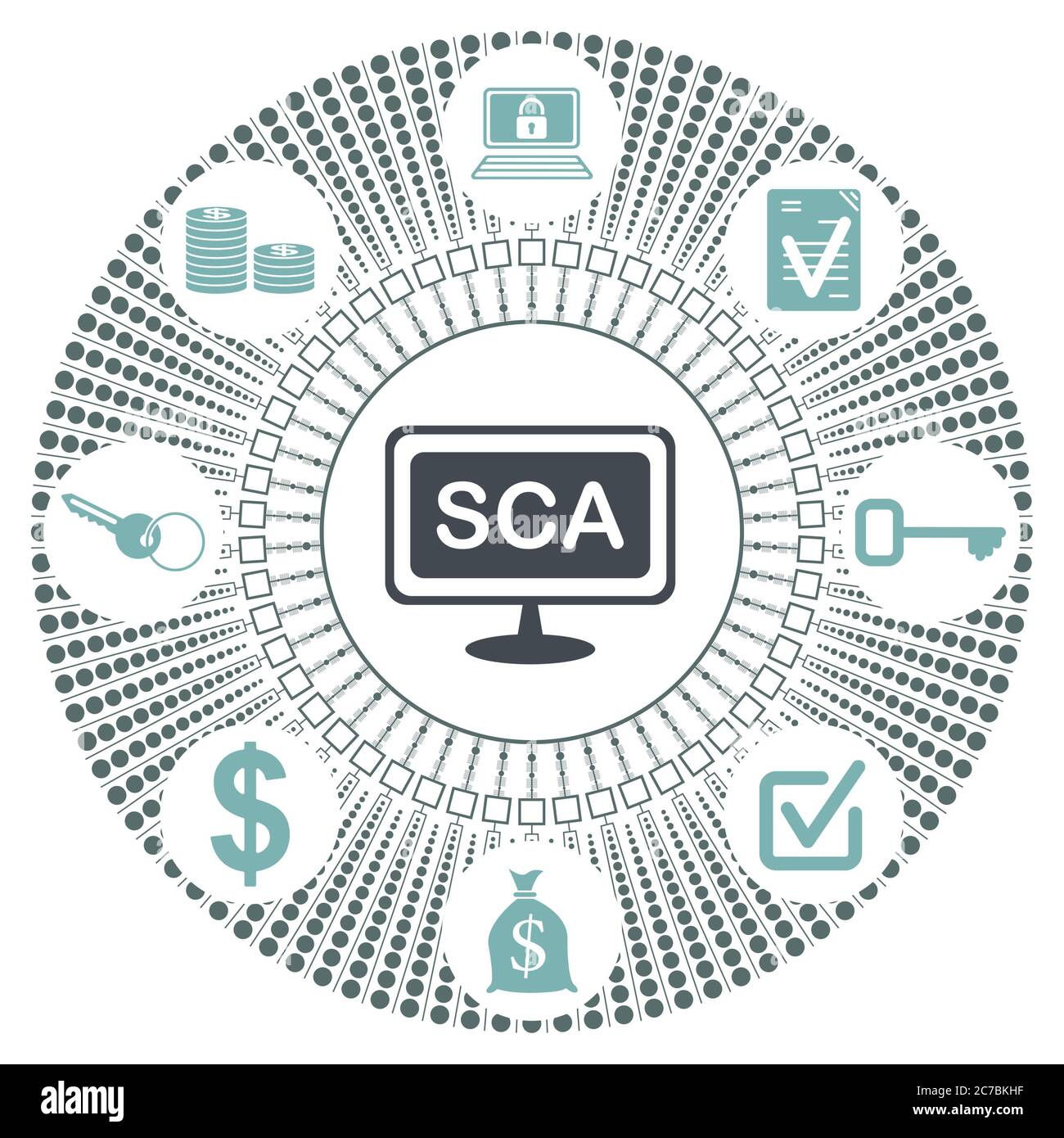 Concept of sca with connected icons Stock Photo - Alamy