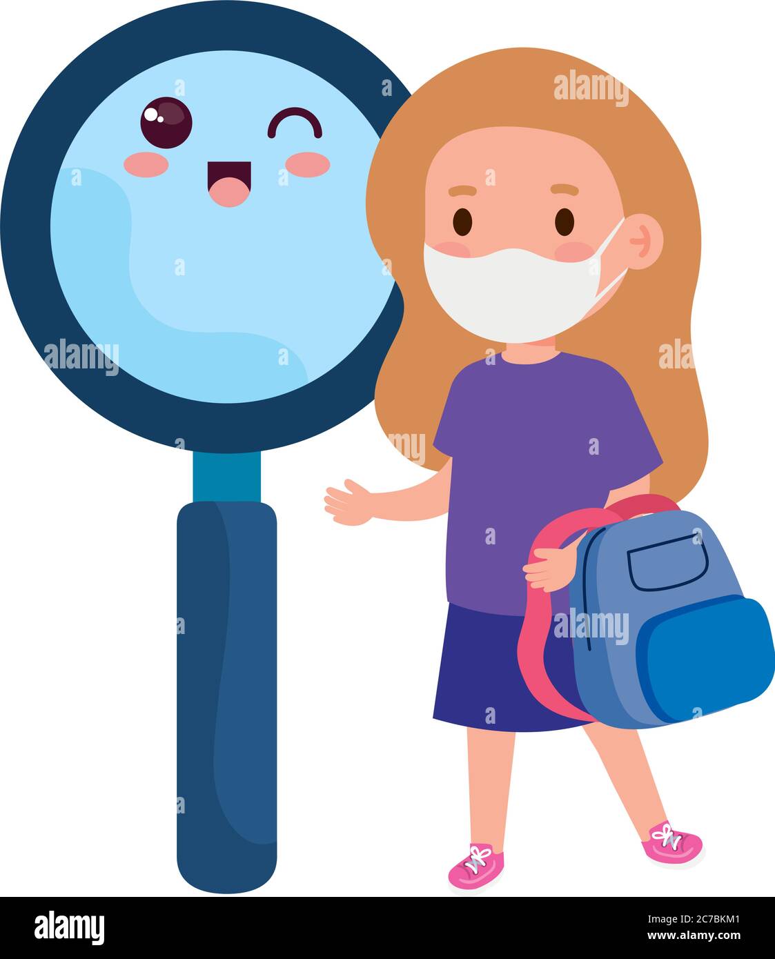 girl student wearing medical mask to prevent coronavirus covid 19 cute ...
