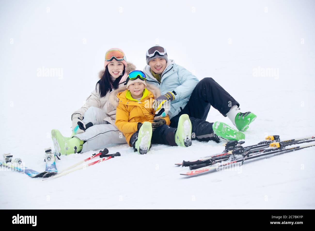 Sitting in the snow my happiness Stock Photo - Alamy