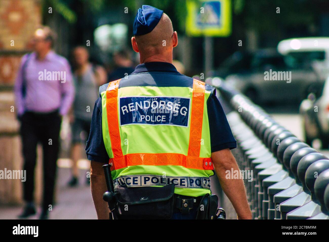 Budapest Hungary july 15, 2020 View of unidentified Hungarian police ...