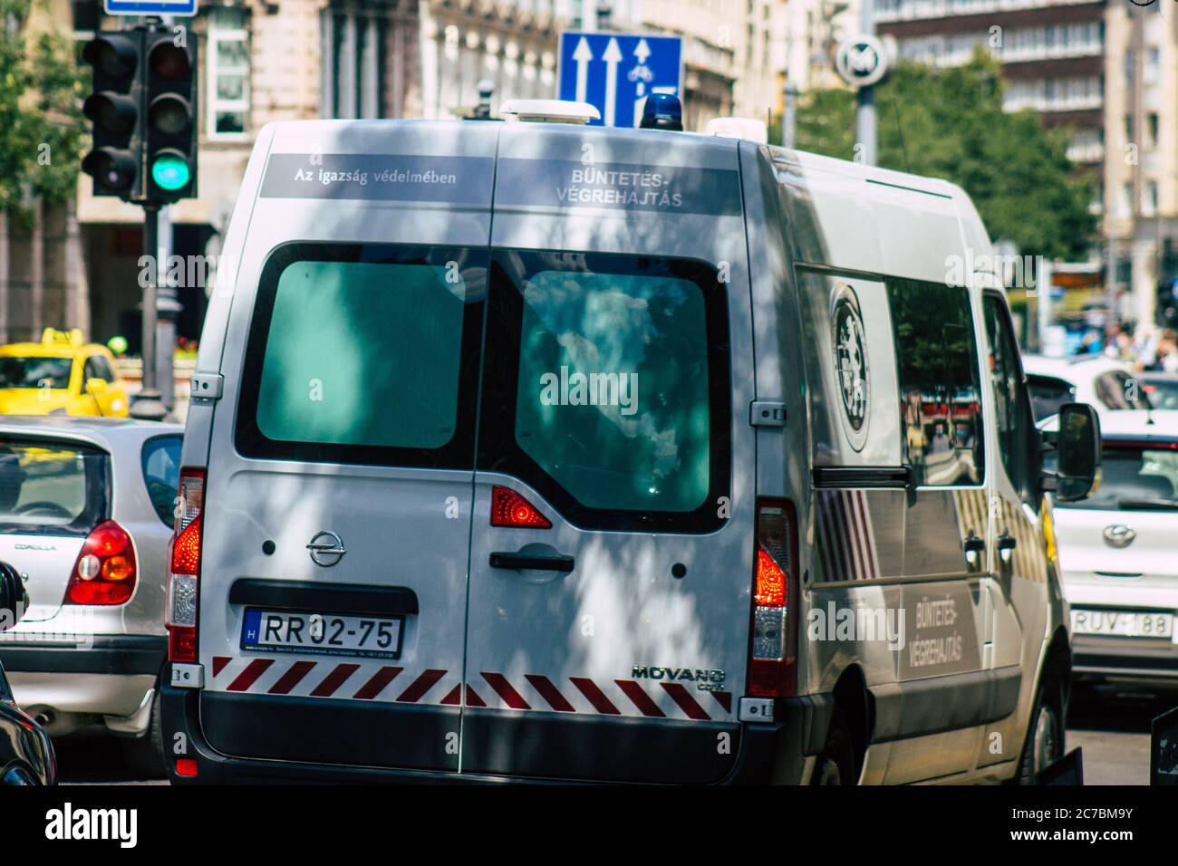 Budapest Hungary july 15, 2020 View of a traditional Hungarian police ...