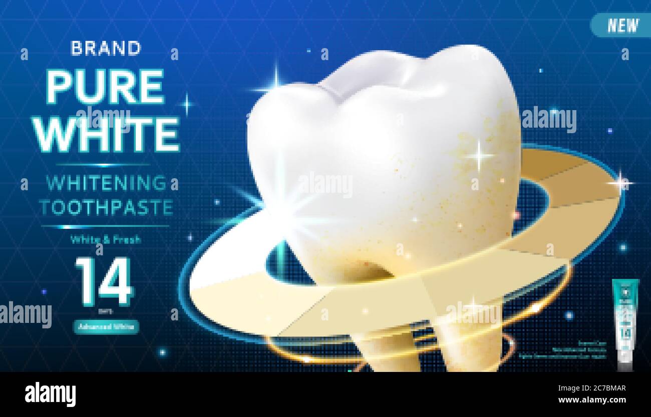 Whitening toothpaste ads with giant tooth turning from yellow to white ...