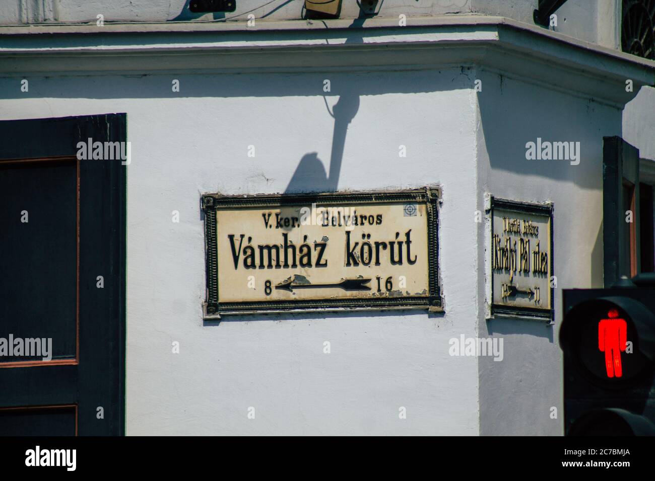Budapest Hungary july 15, 2020 View of a street or road name an ...