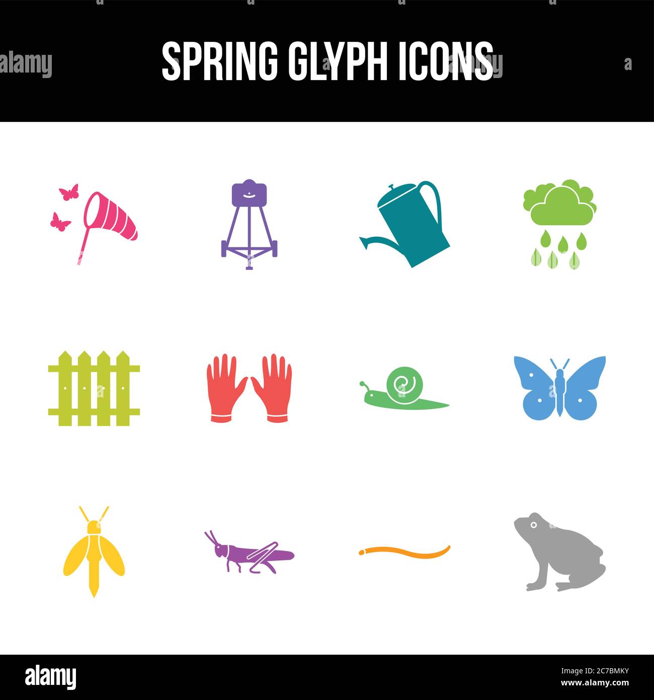 Unique spring vector glyph icon set Stock Vector Image & Art - Alamy