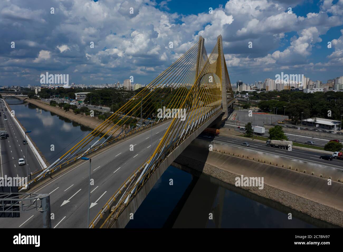 Bridges supported by a steel cable Stock Photo - Alamy
