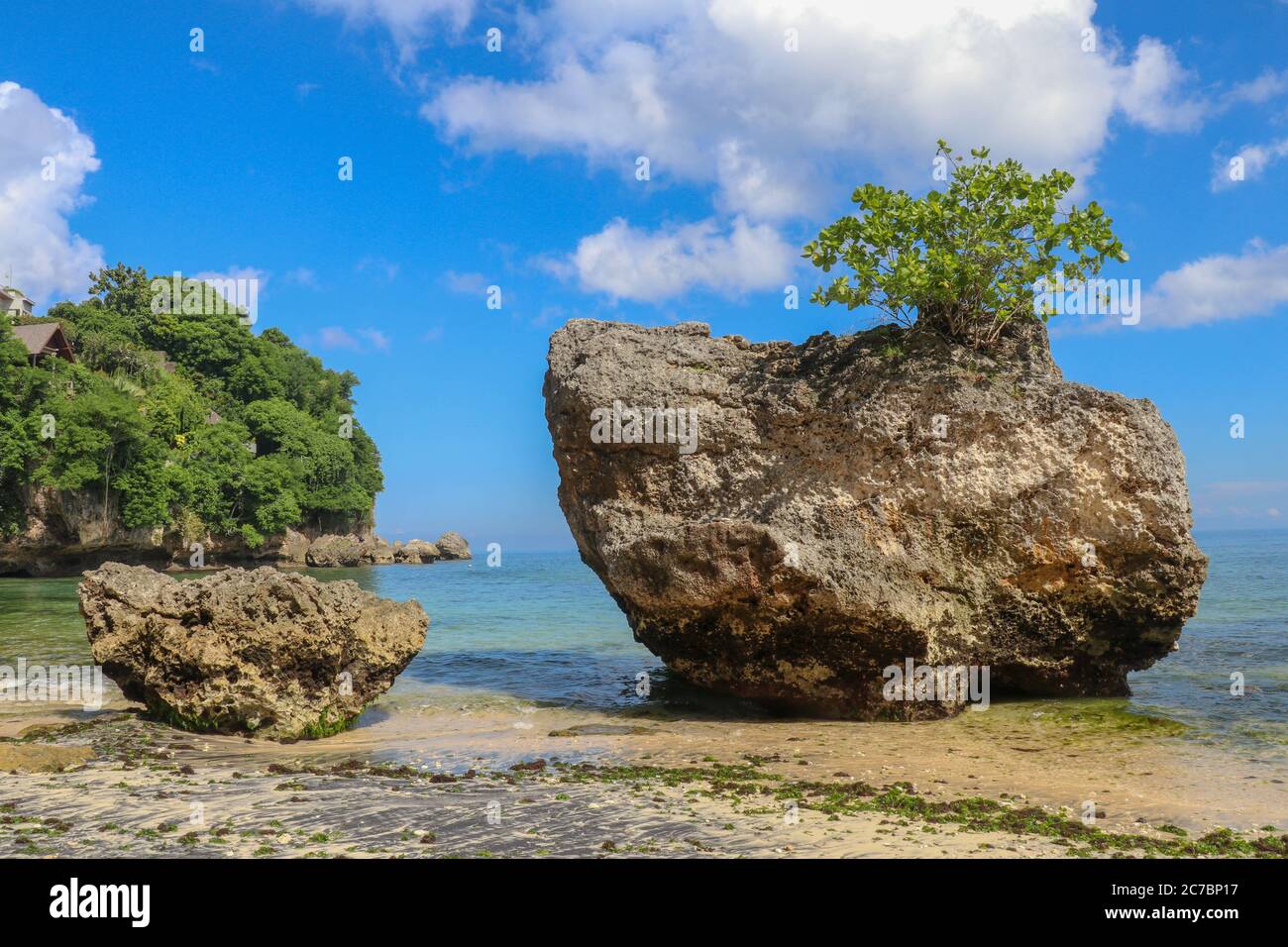 A beautiful view of Padang Padang beach in Bali, Indonesia. Giant ...