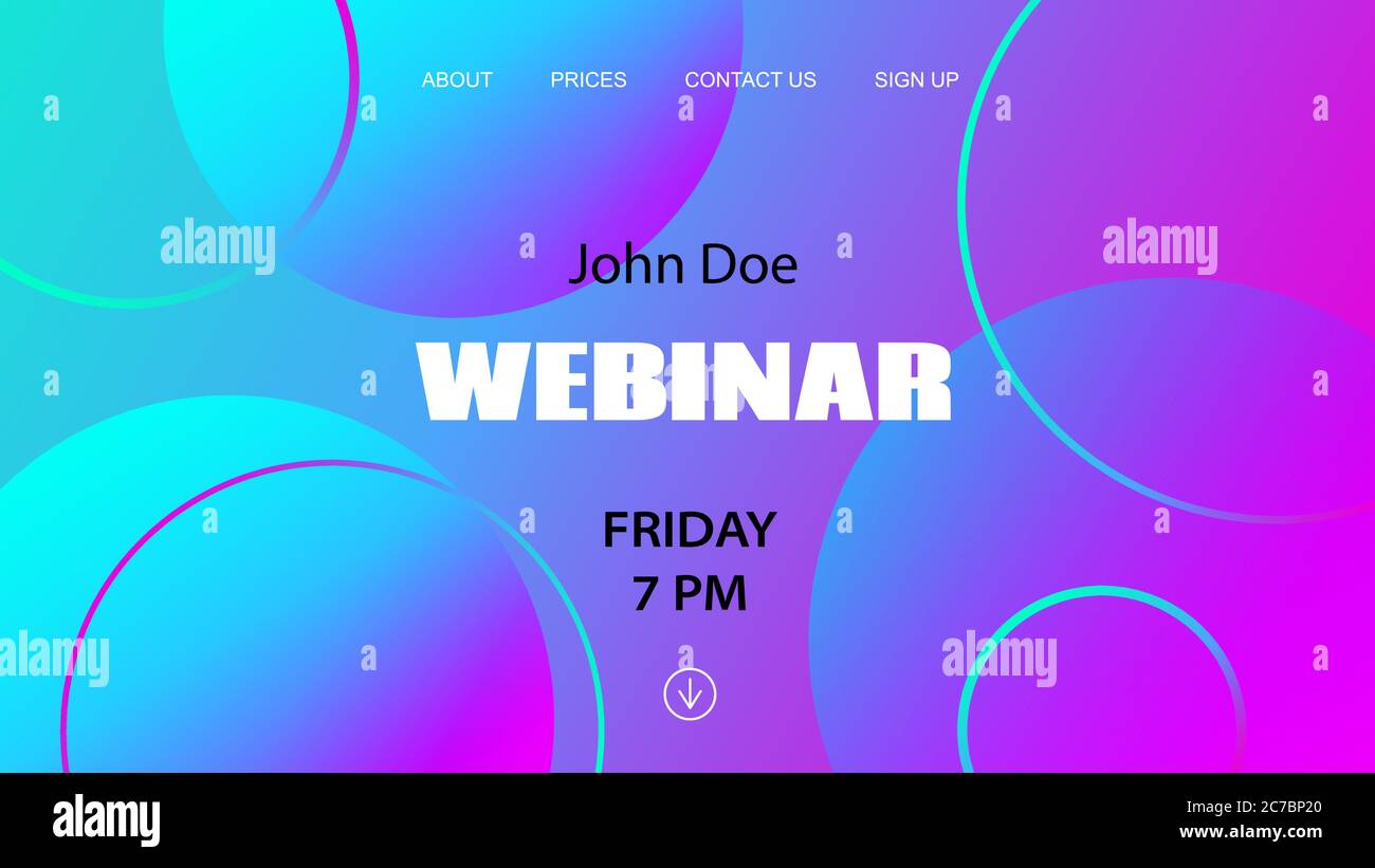 Webinar vector template. Abstract colorful background for online ...