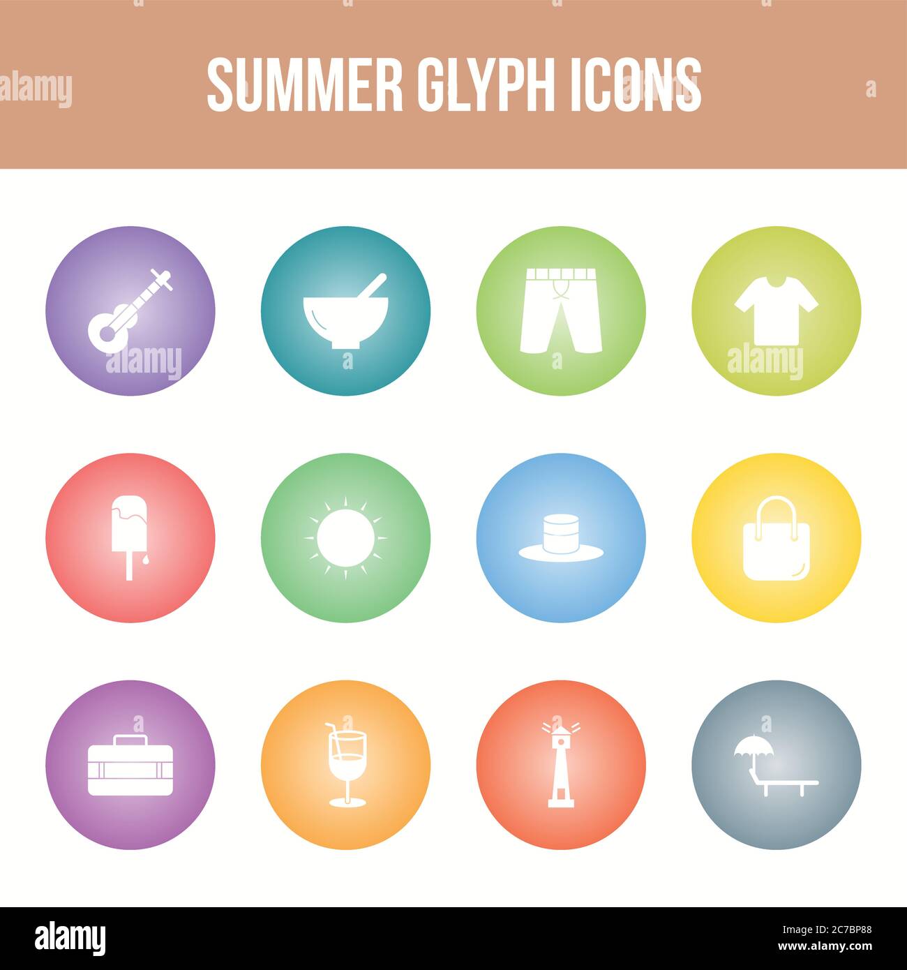 Unique summer vector glyph icon set Stock Vector Image & Art - Alamy