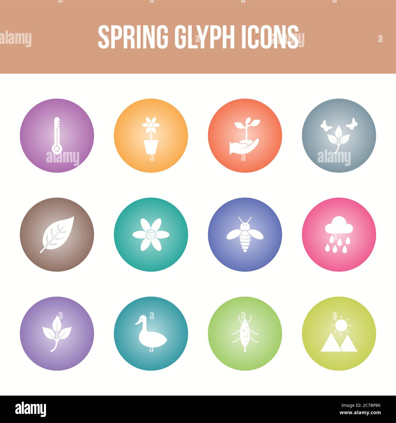 Unique spring vector glyph icon set Stock Vector Image & Art - Alamy