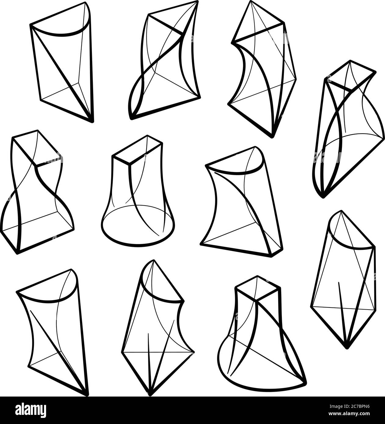 Set of 3D geometric shapes prism designs Stock Vector Image & Art - Alamy