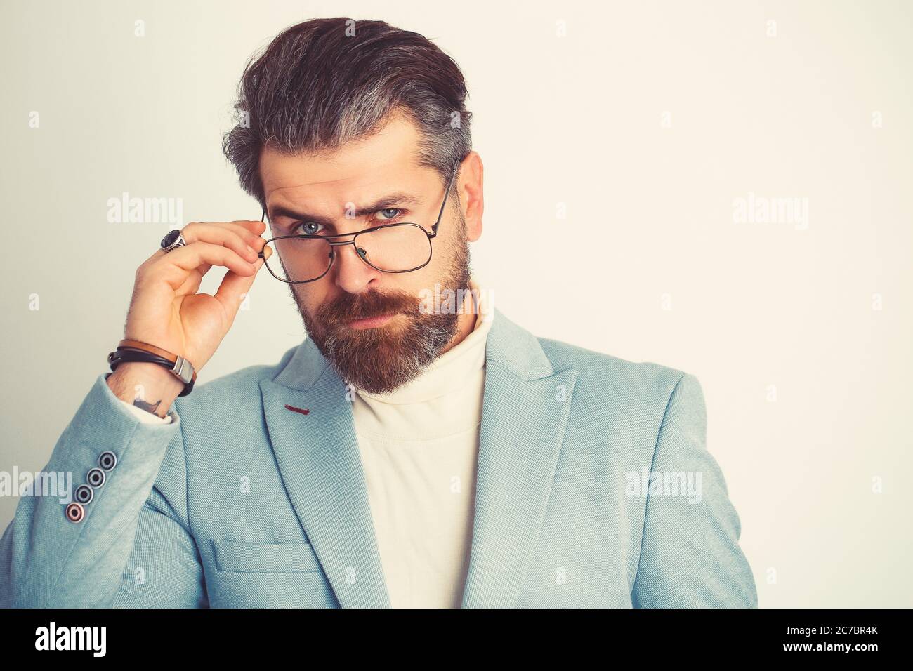 Business man in blue suit hi-res stock photography and images - Alamy