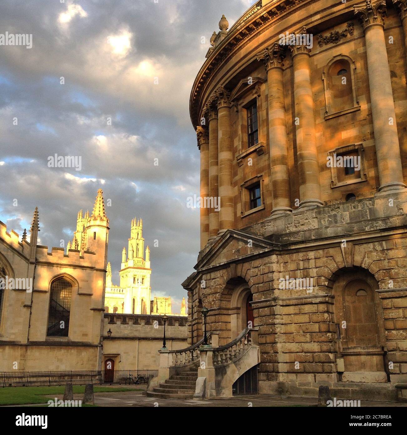 Vertical shot of Radcliffe Camera building in Oxford, England with a ...