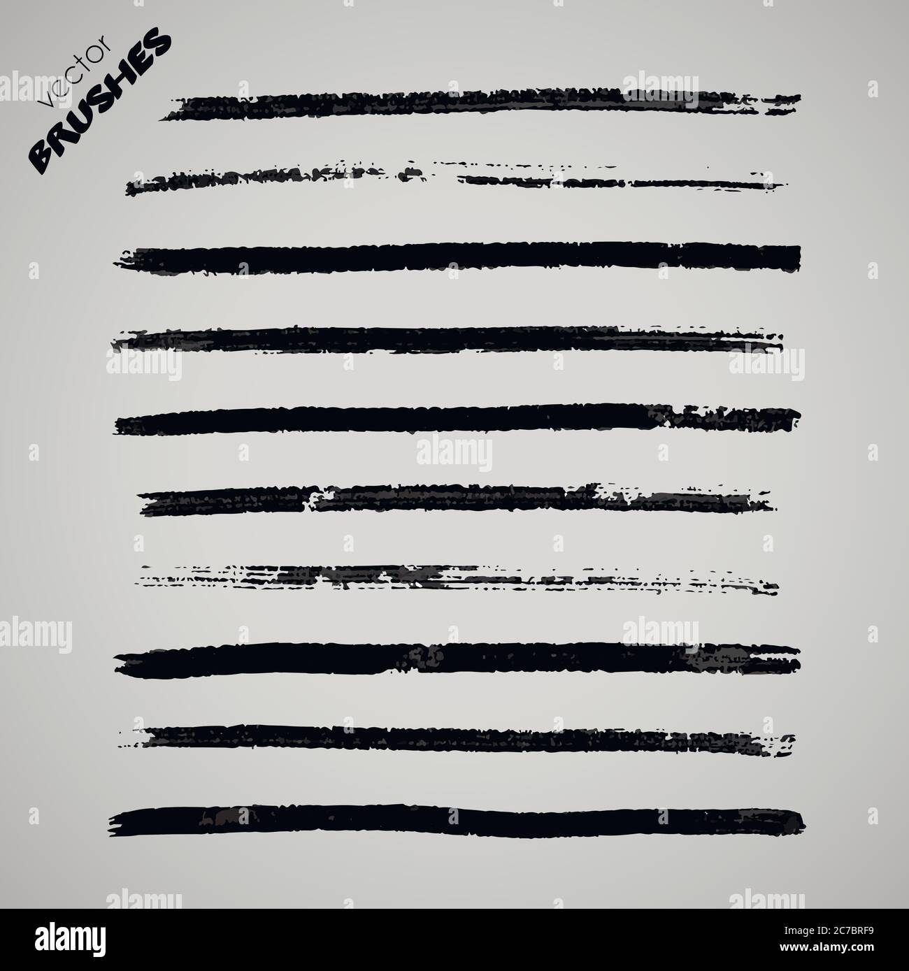 Vector grunge brushes. Set of black textured artistic paint brushes ...