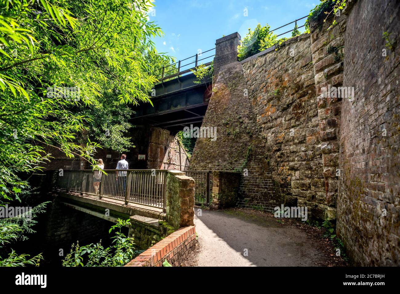 Horsham UK: Denne Road rail, river and road crossing Stock Photo - Alamy