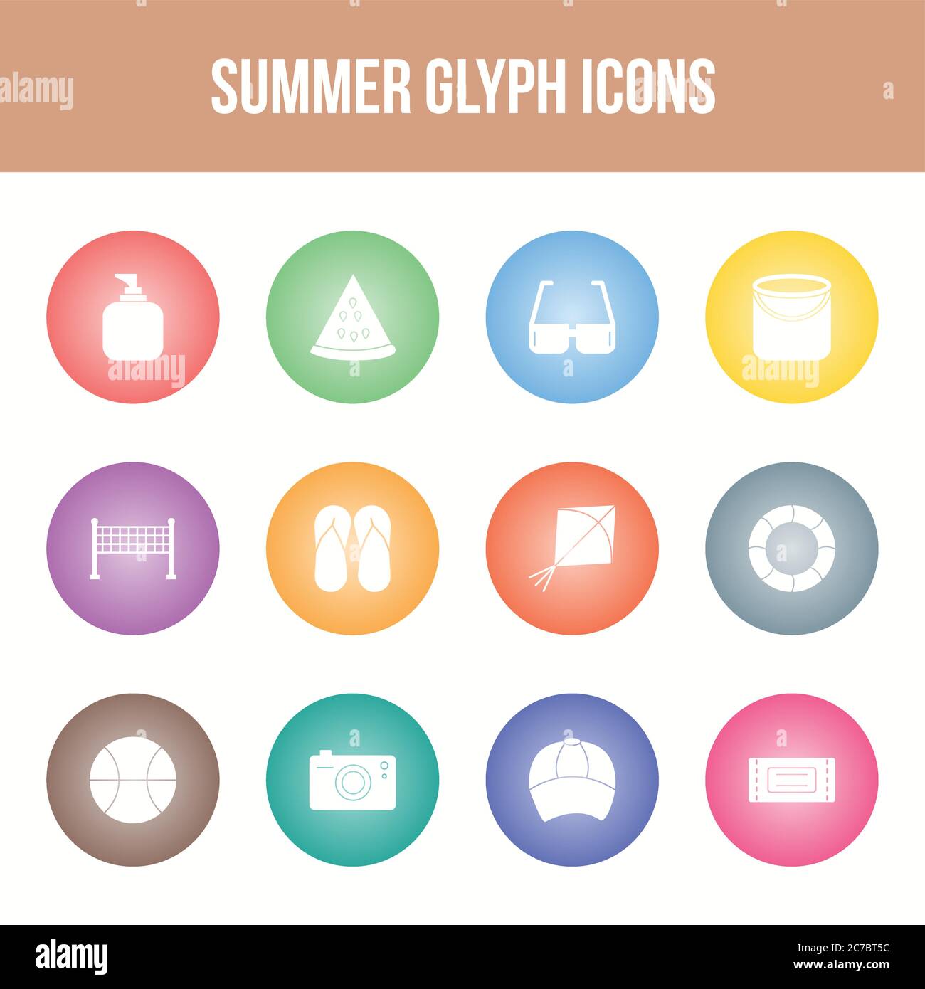 Unique summer vector glyph icon set Stock Vector Image & Art - Alamy