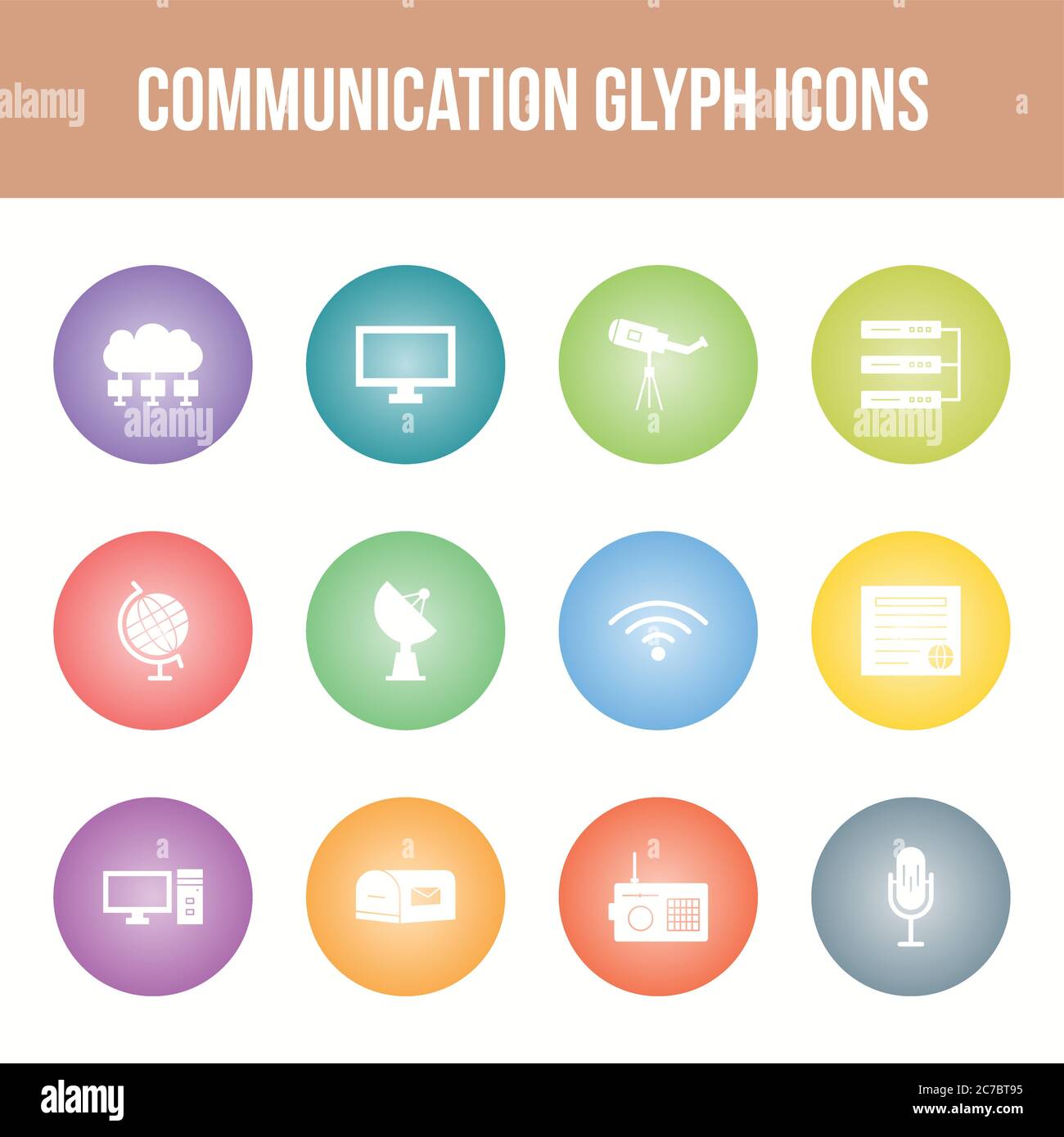 Unique communication vector glyph icon set Stock Vector Image & Art - Alamy