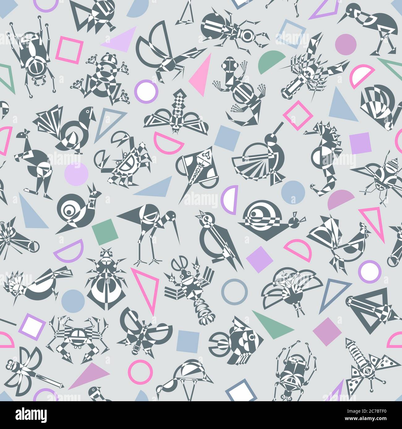 Abstract geometric animals seamless pattern Stock Vector Image & Art ...