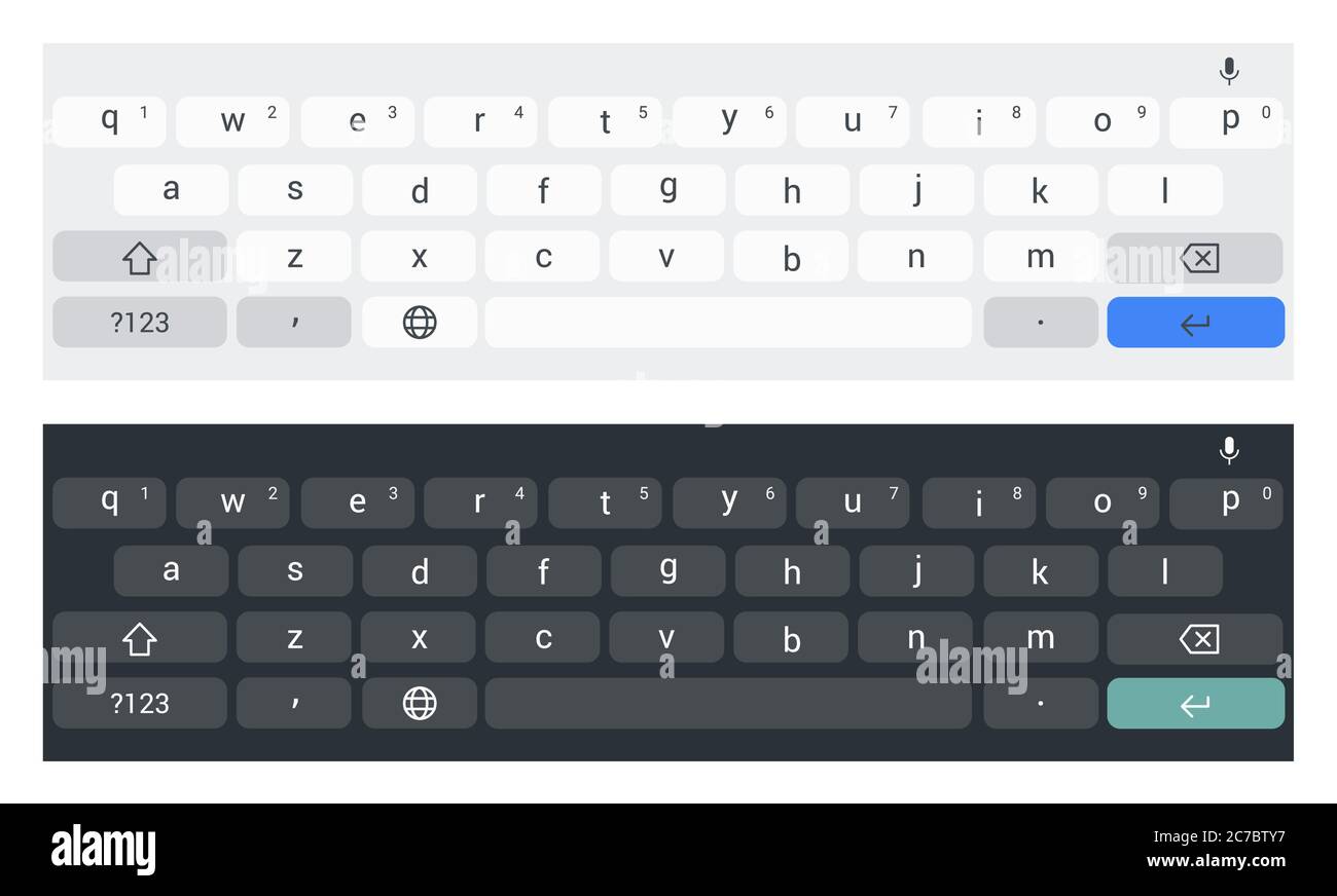 Vector White and dark horizontal mobile keyboard template Stock Vector ...
