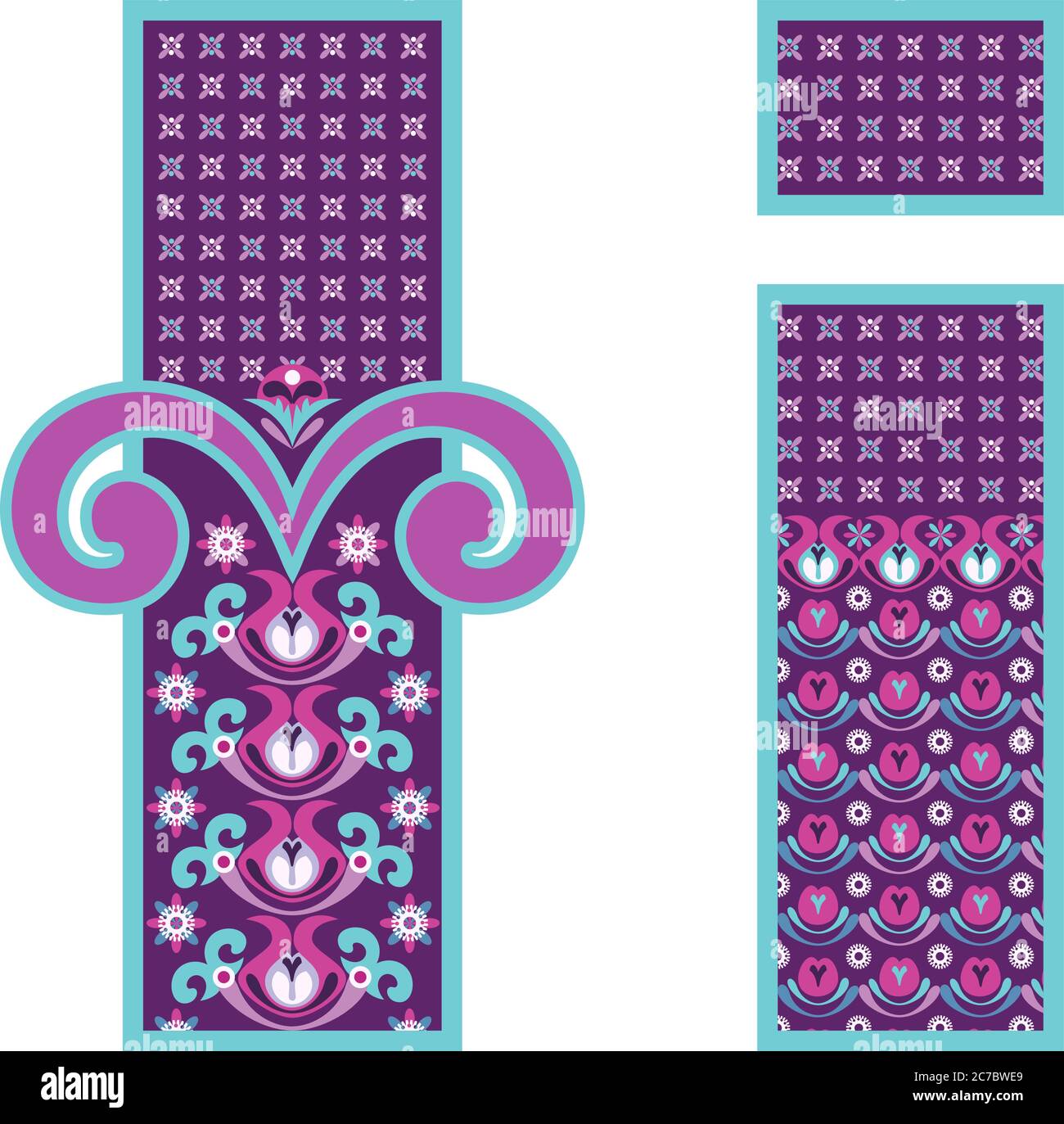 Vector abstract letter I with ornamental pattern. Cartoon signs Stock ...