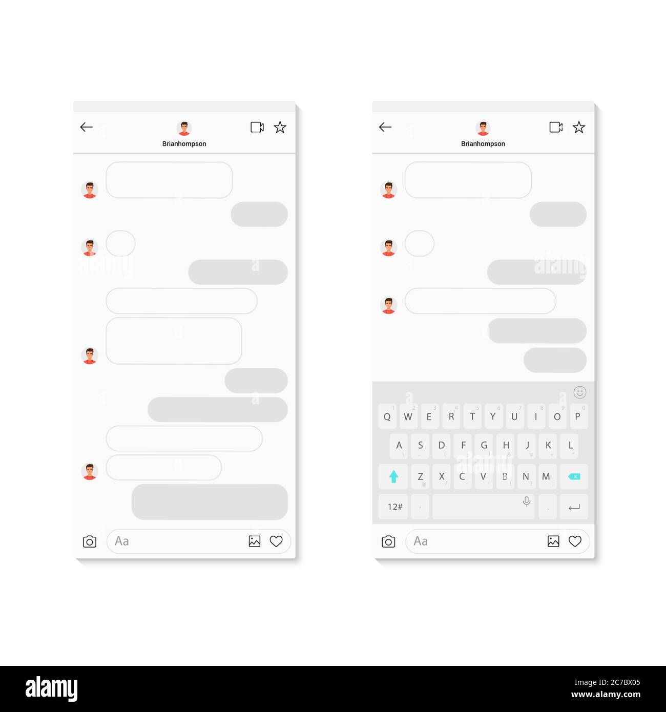 Social network smartphone chatting messenger concept template. Modern ...