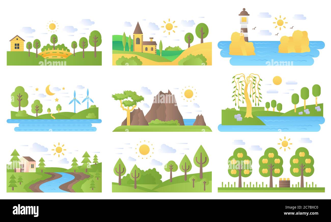 Nature scene river road Cut Out Stock Images & Pictures - Alamy