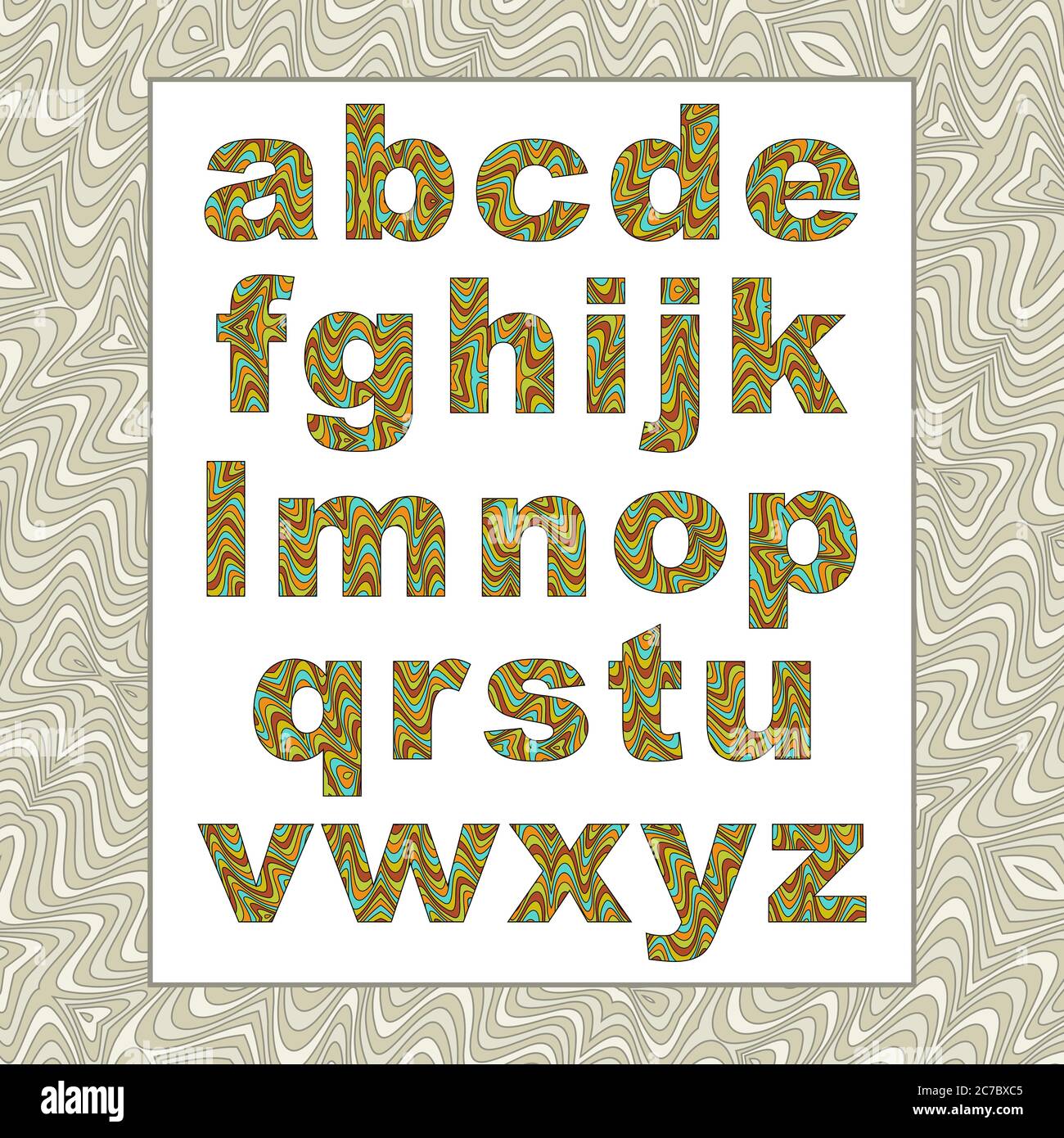 Vector abstract alphabet with distortion effect Stock Vector Image ...