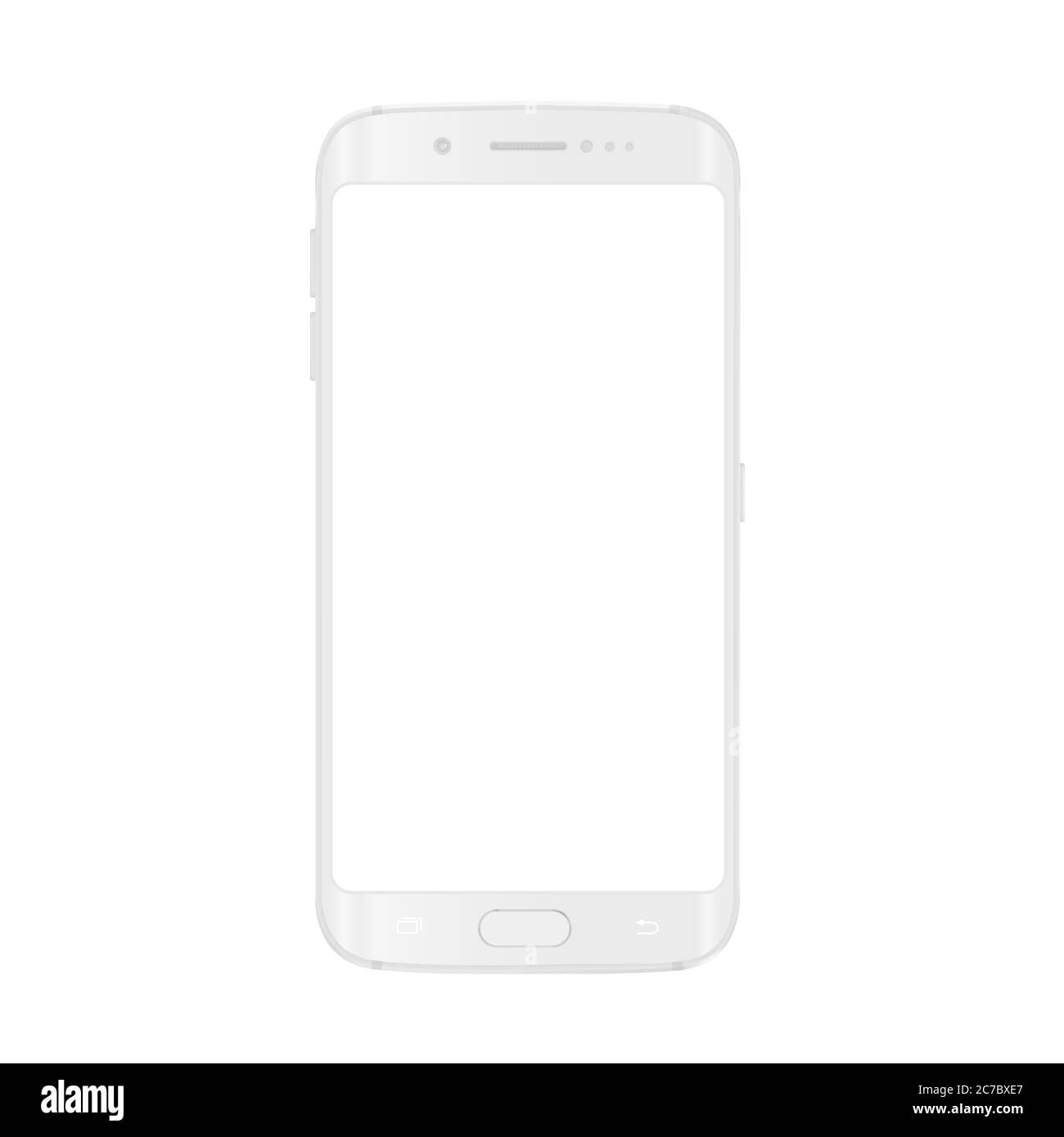 Soft white realistic new generation of modern vector smartphone. Realistic phone template for ...