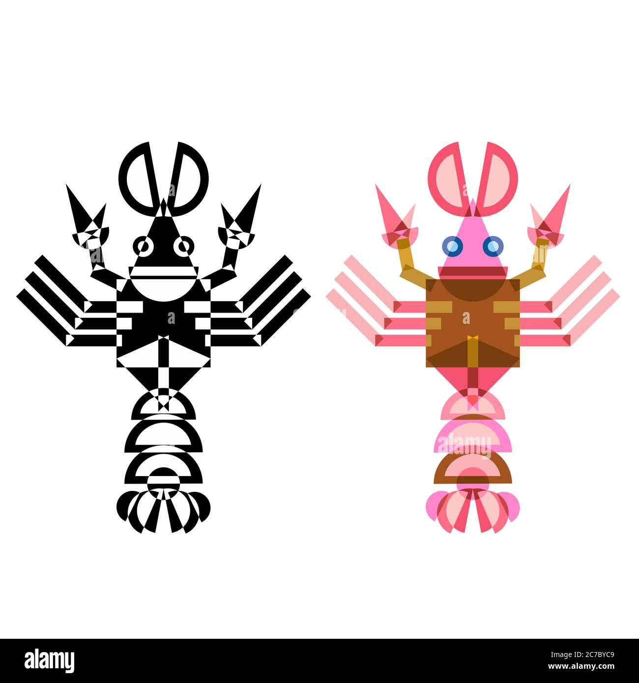 Abstract vector geometric style shrimp Stock Vector Image & Art - Alamy