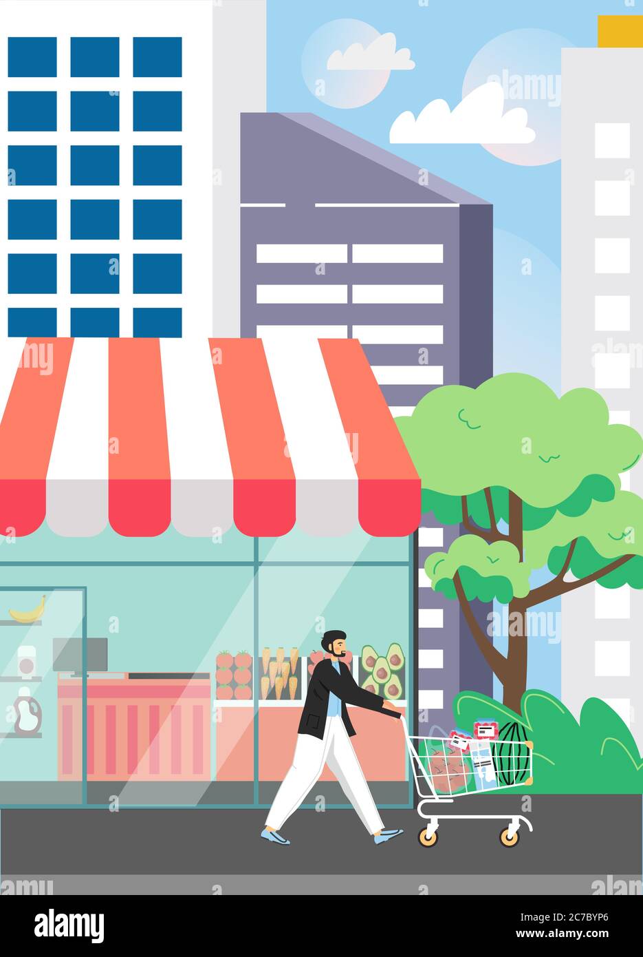 Street food shop vector poster design template Stock Vector Image & Art ...