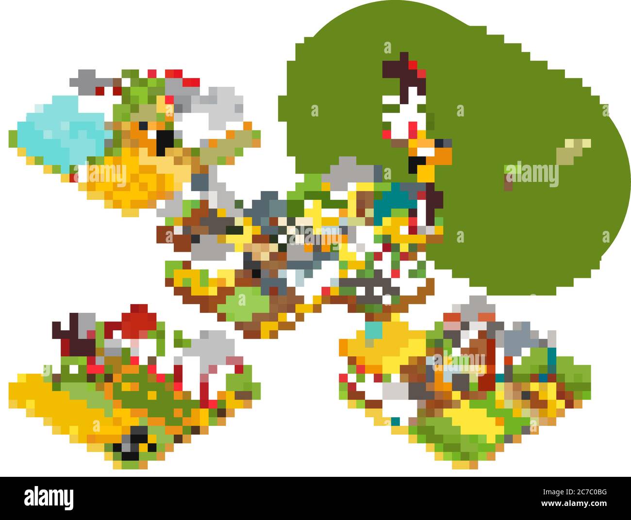 Vector 3d isometric rural farms set with tractor, combine harvester ...