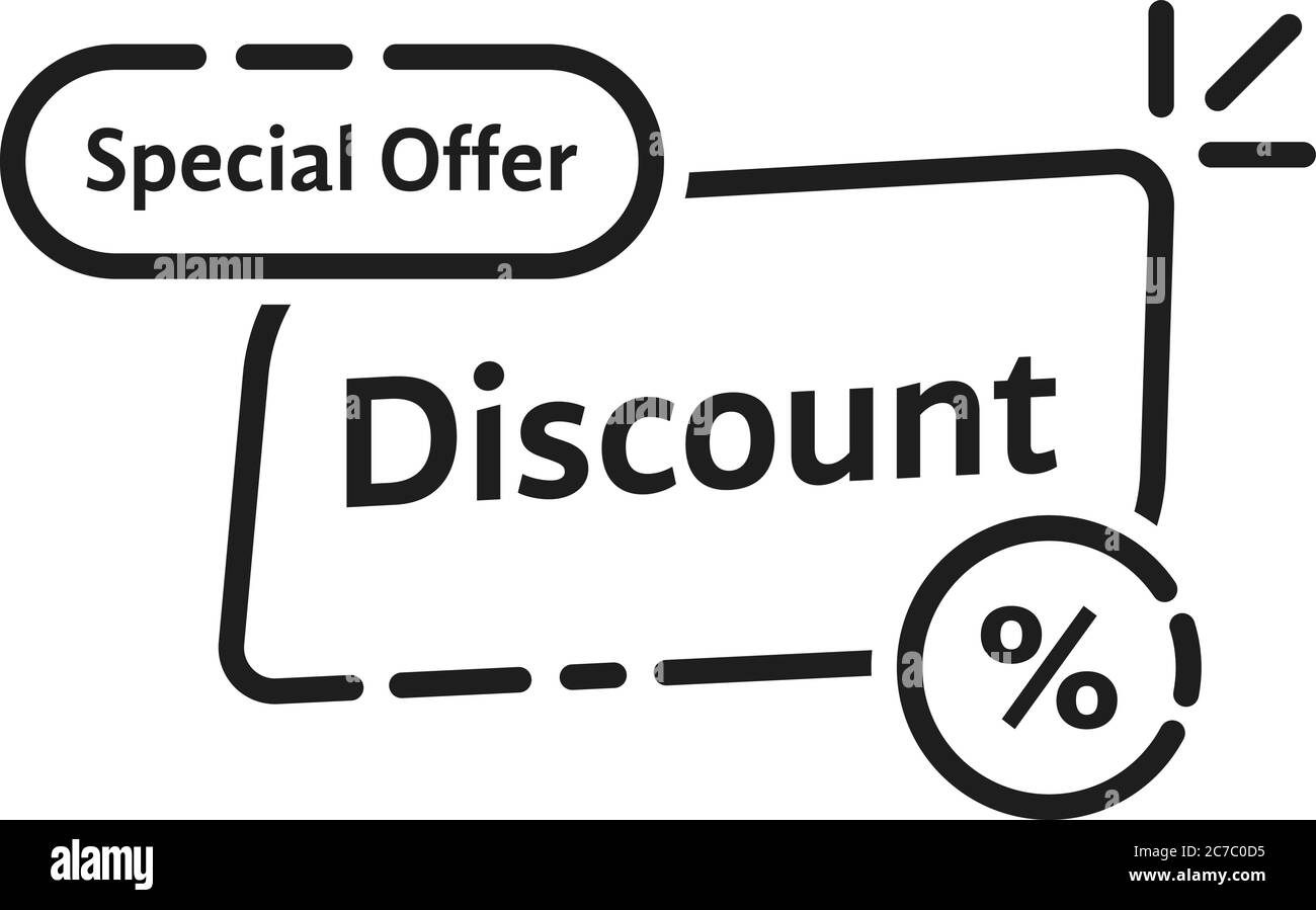black linear discount label icon Stock Vector Image & Art - Alamy