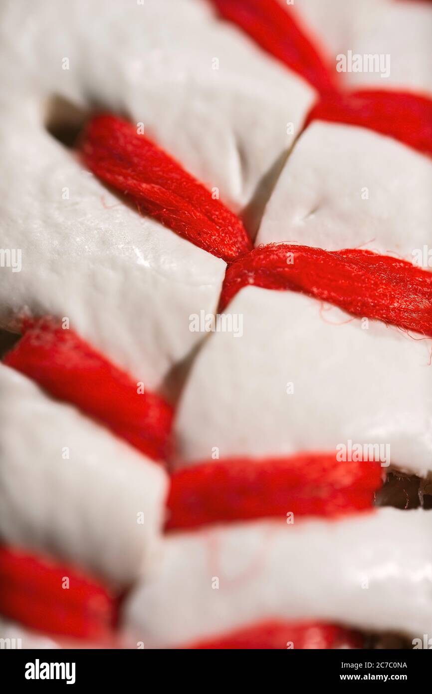 Extreme macro photo of a baseball. Sports background Stock Photo - Alamy