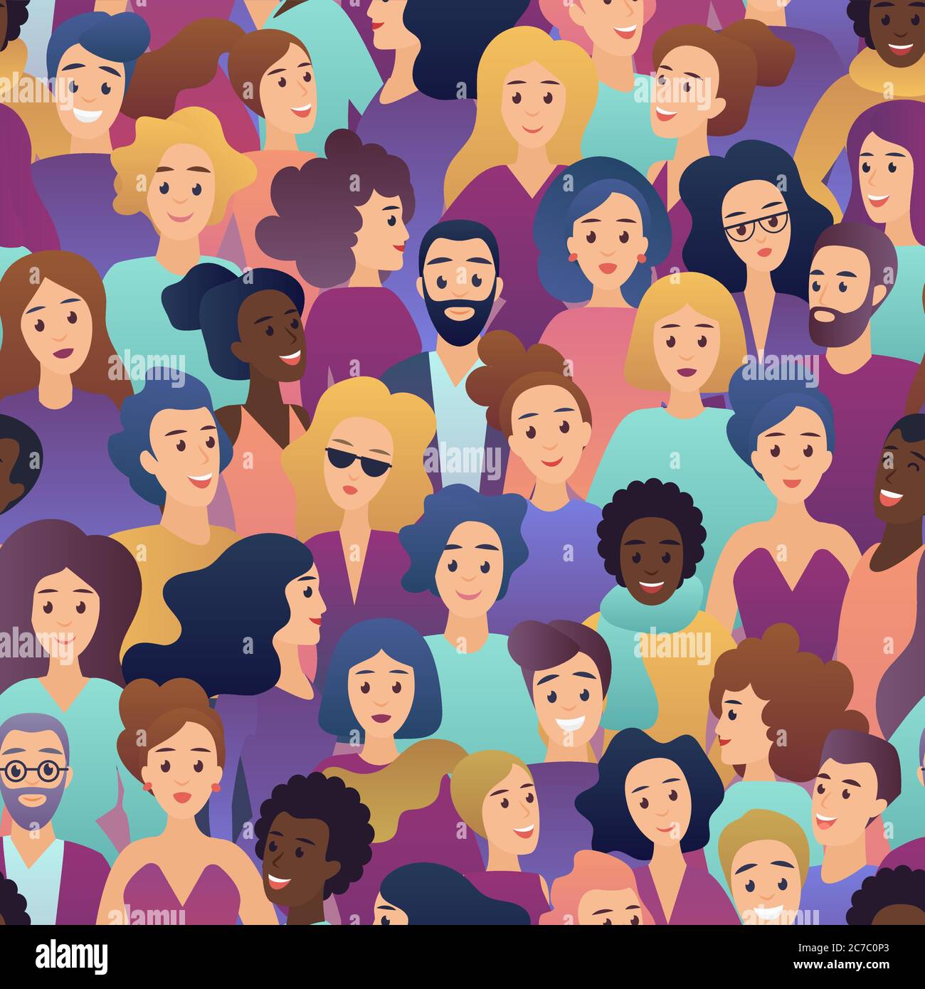 Vector Trendy gradient style people seamless pattern Stock Vector Image ...