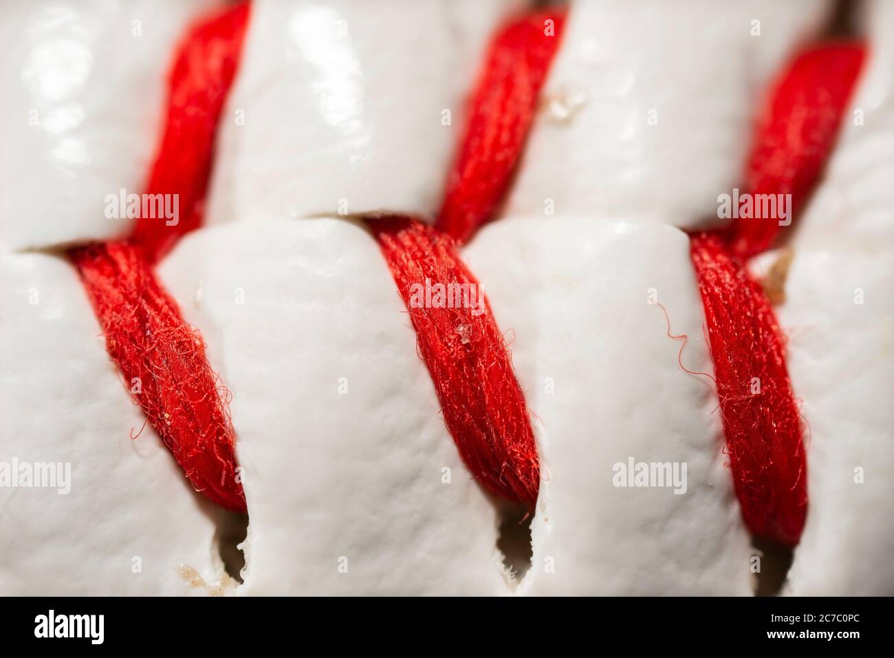 Extreme macro photo of a baseball. Sports background Stock Photo - Alamy