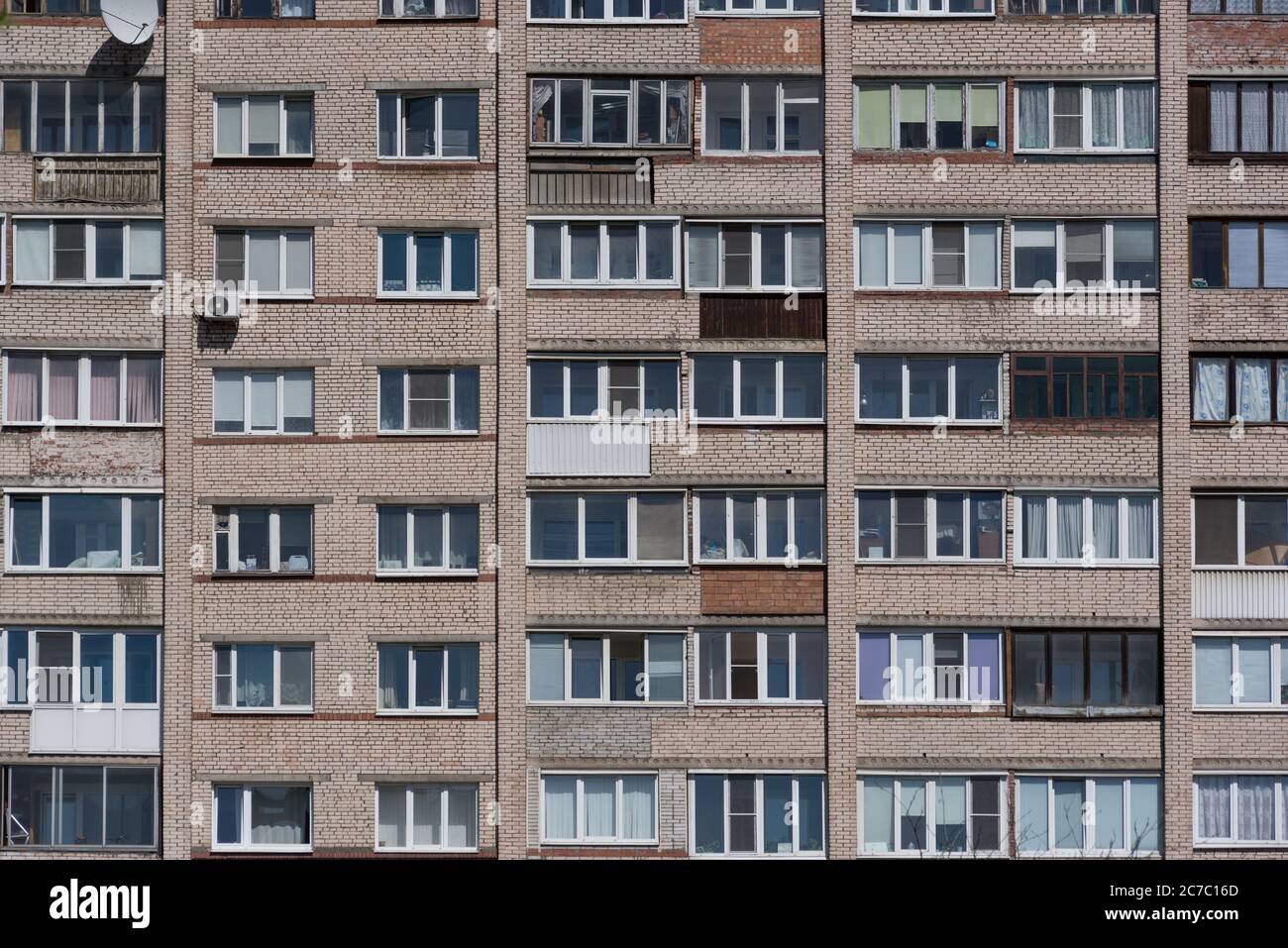 Typical facade of the panel building in the post Soviet countries Stock ...