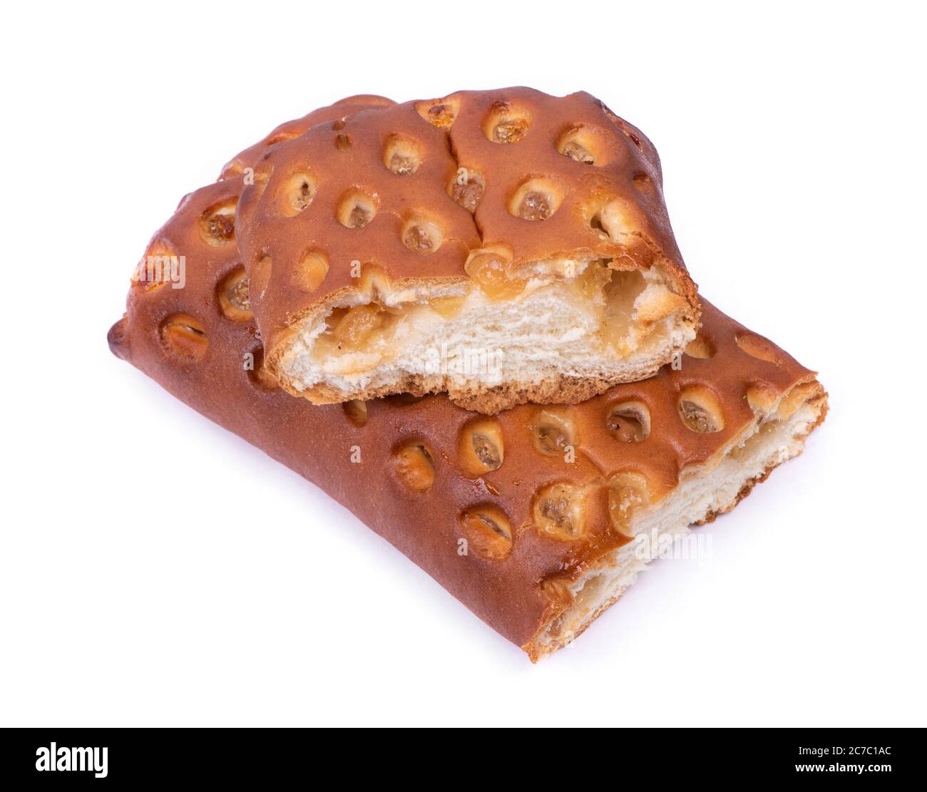 Rectangular apple pie isolated on white background Stock Photo - Alamy