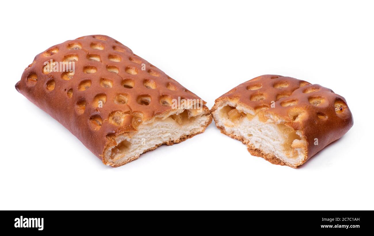 Rectangular apple pie isolated on white background Stock Photo - Alamy