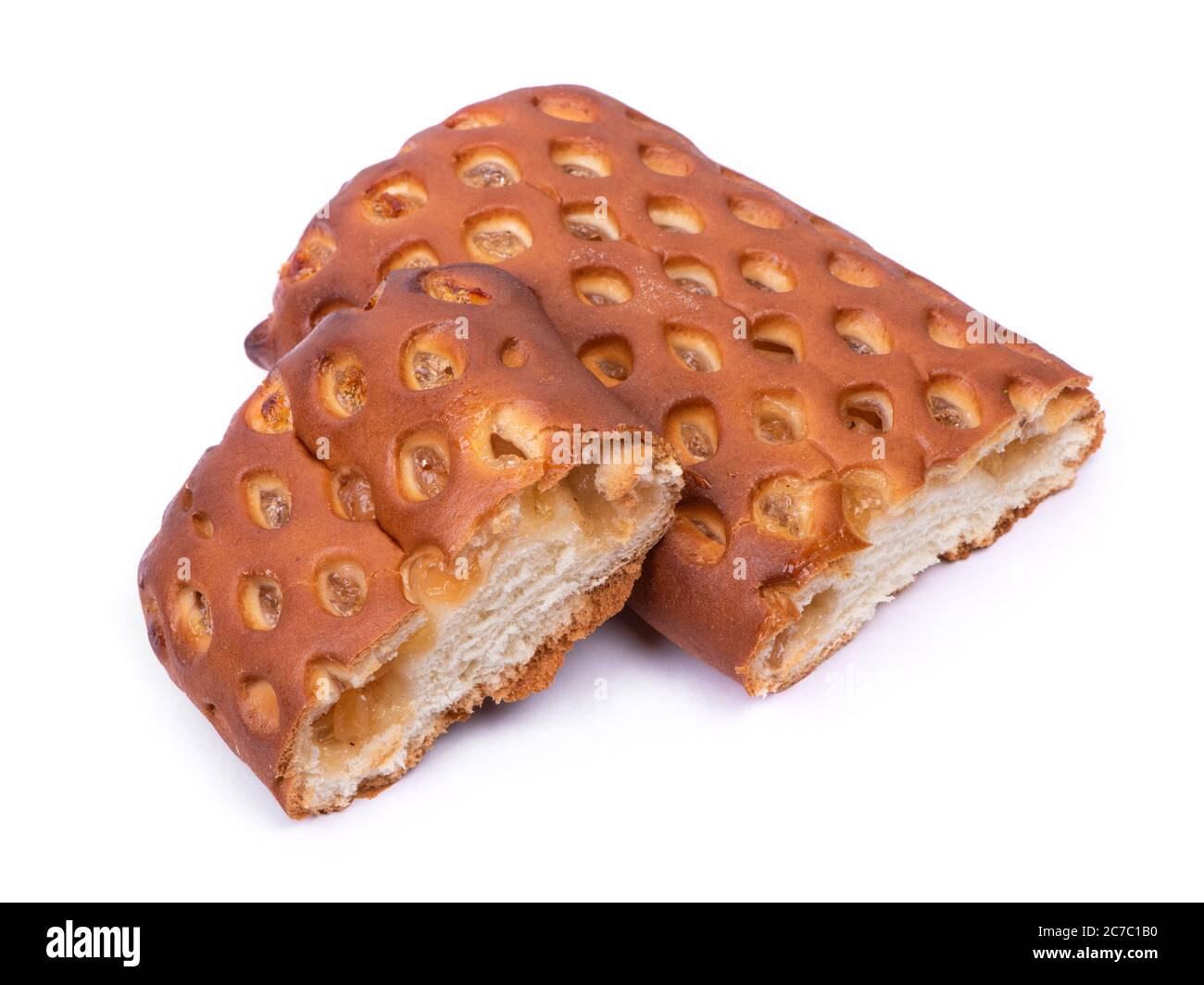 Rectangular apple pie isolated on white background Stock Photo - Alamy