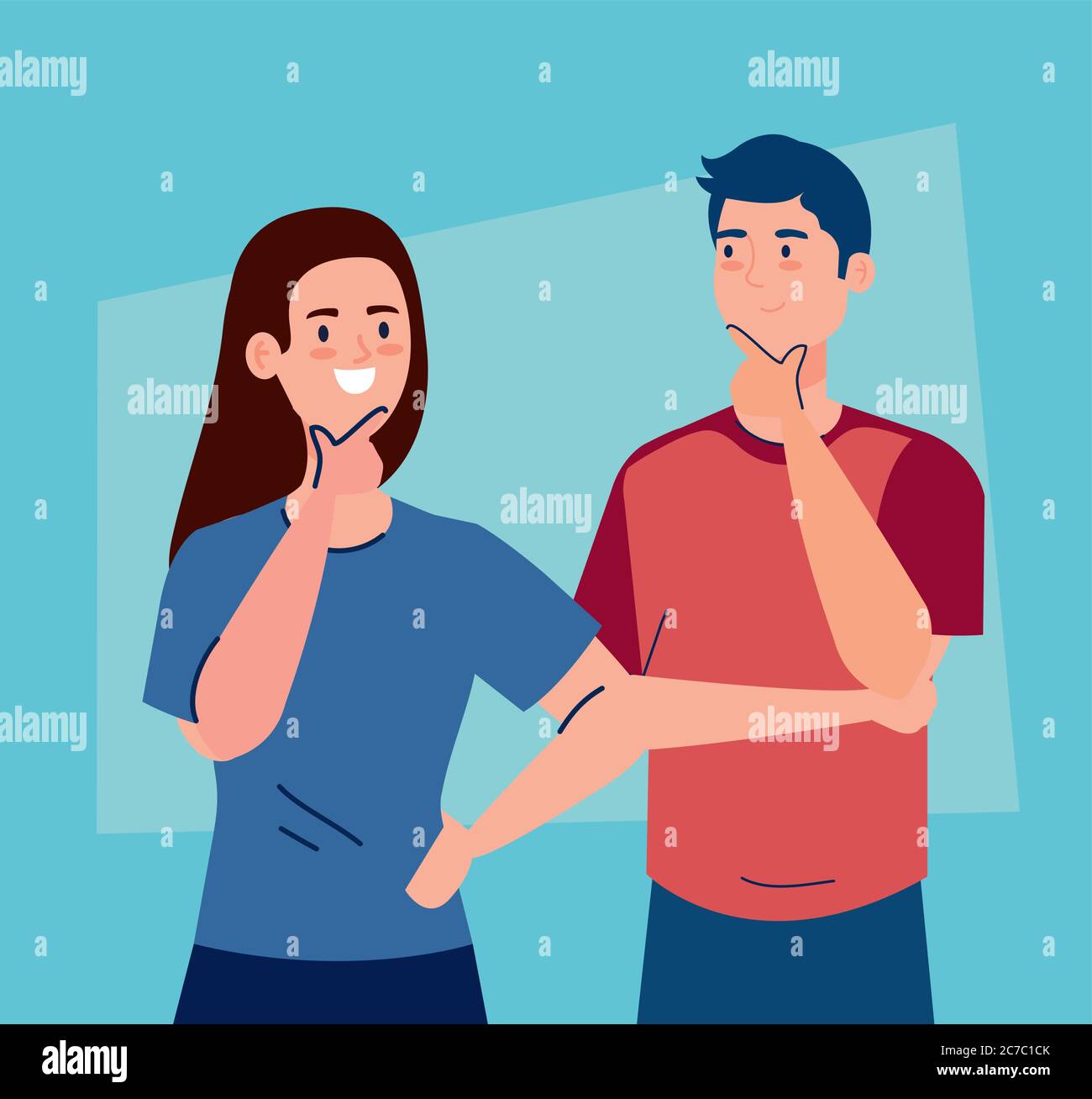 Man and woman avatar thinking vector design Stock Vector Image & Art ...