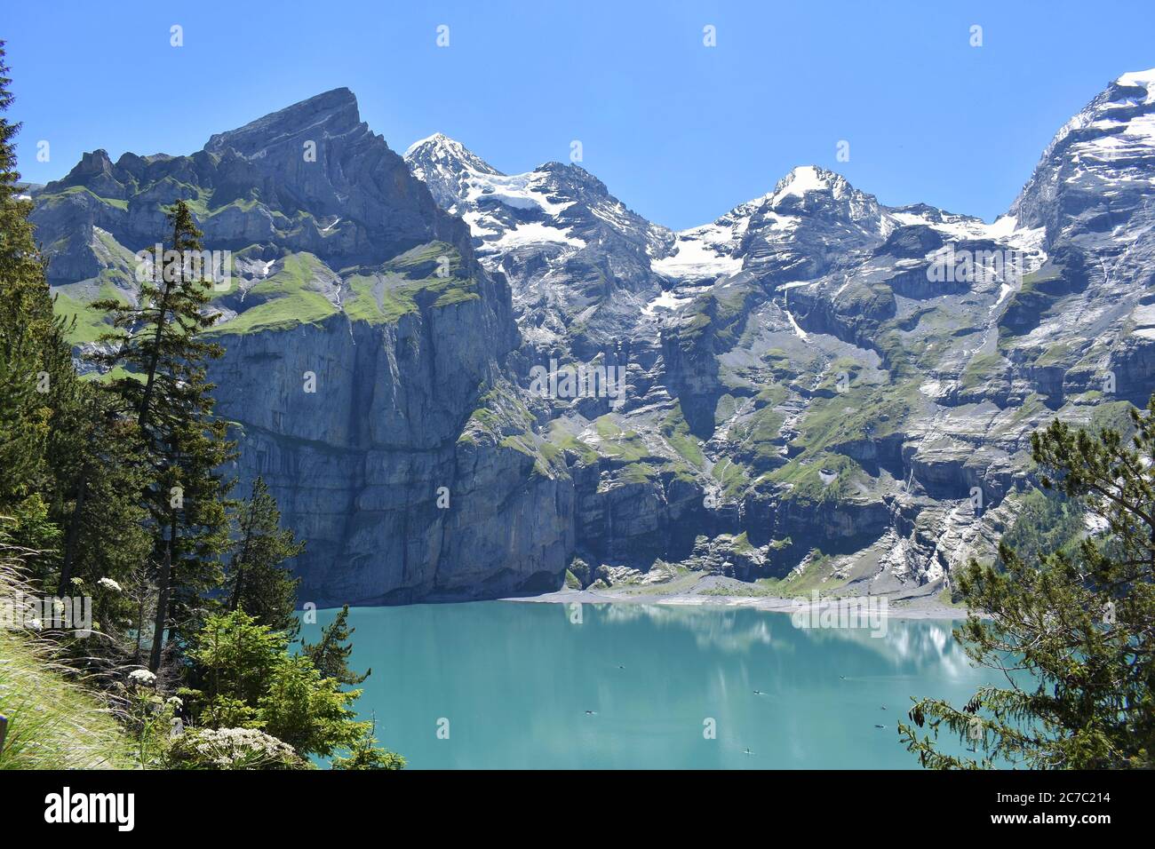 Swiss mountain lake oeschinen hi-res stock photography and images - Alamy
