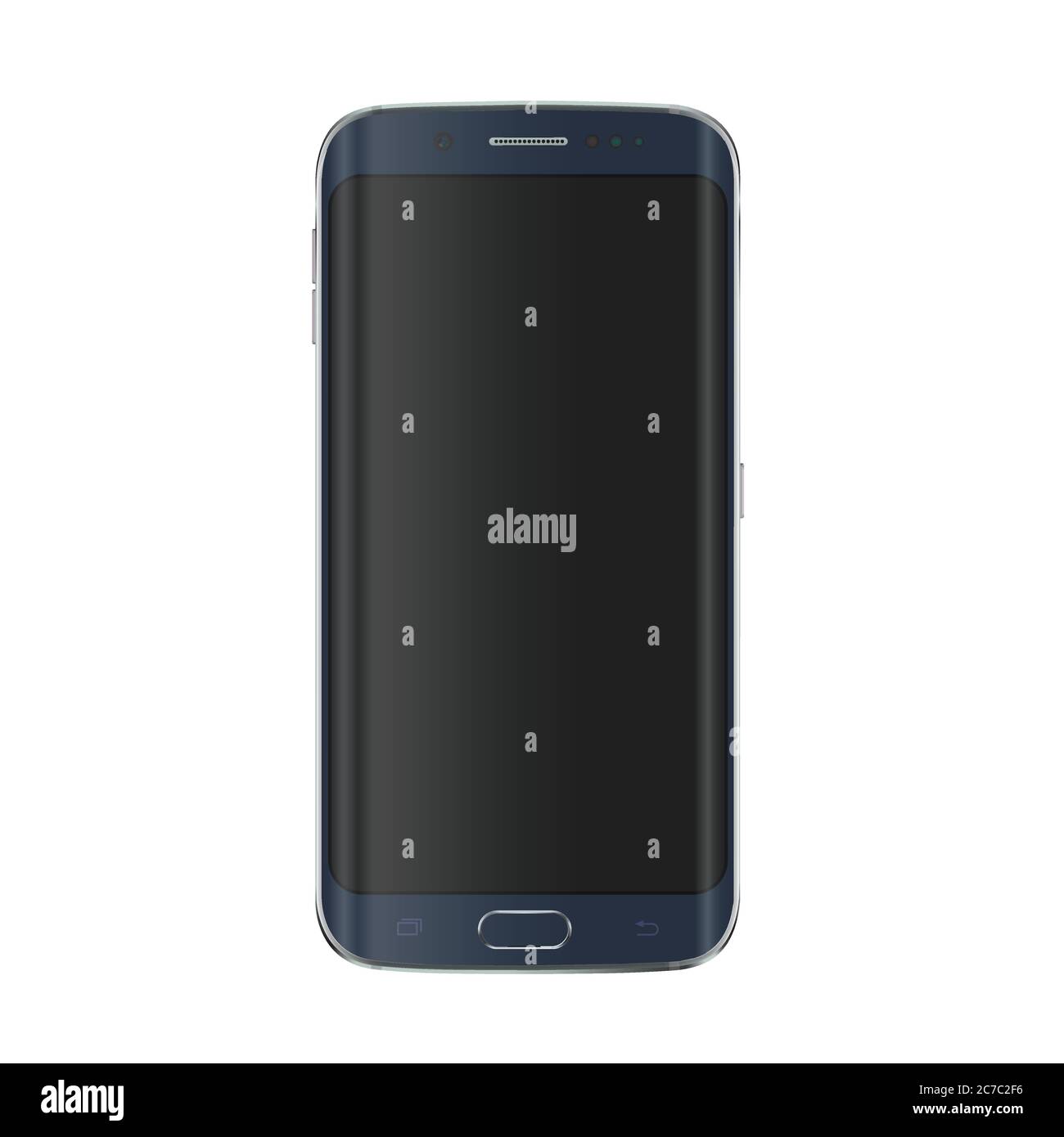 New generation of modern smartphone with curved edge blank black screen ...