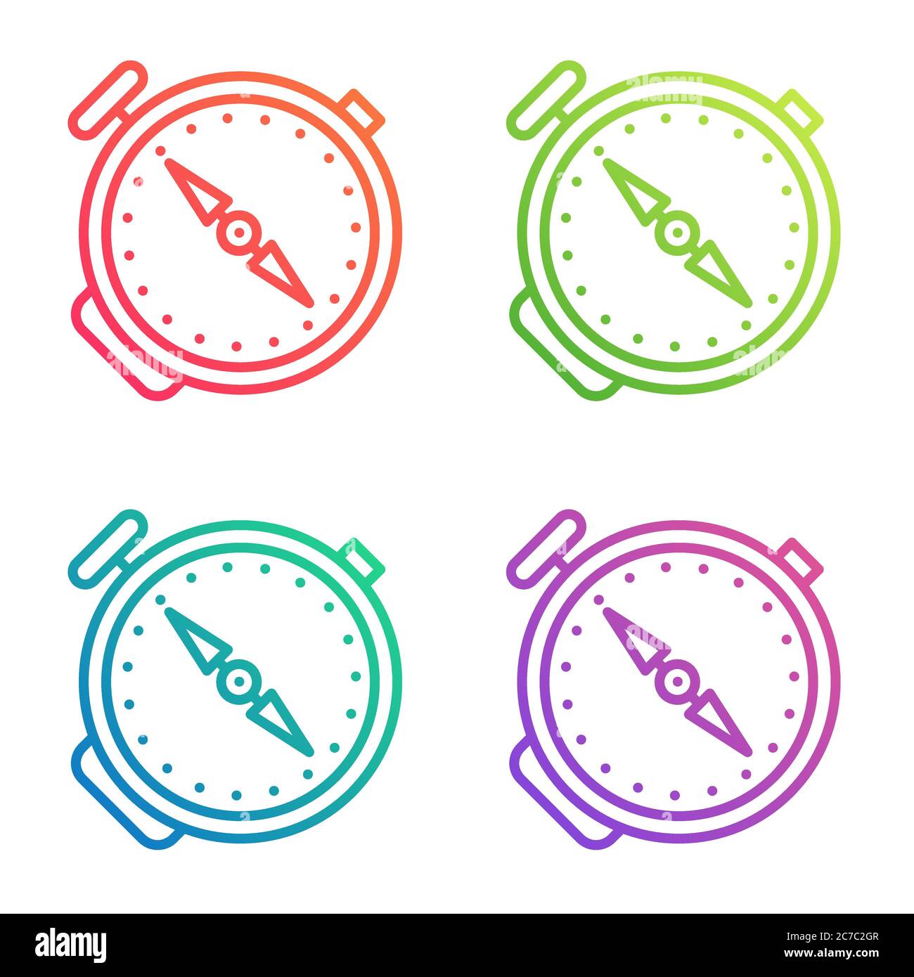 Compass outline icon. Gradient color line logo pictogram vector ...