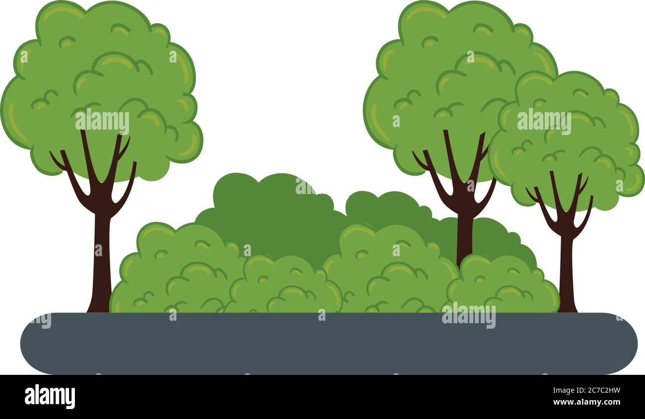 trees with shrubs vector design Stock Vector Image & Art - Alamy