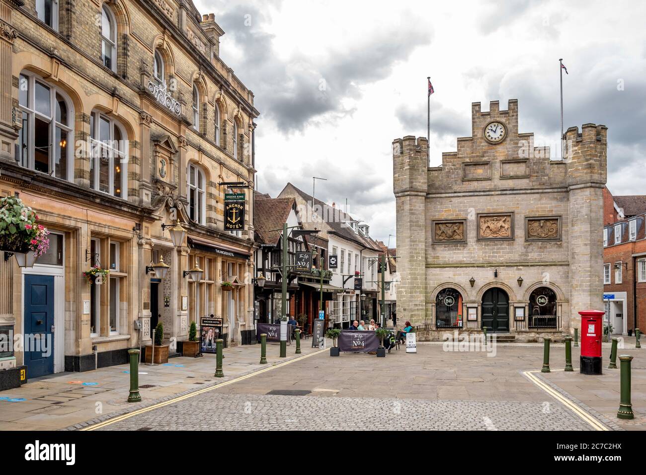 Horsham UK: The Old Town Hall and Anchor Hotel Stock Photo - Alamy