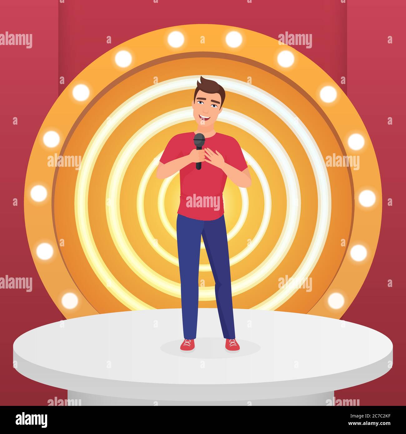Male singer cartoon hi-res stock photography and images - Alamy