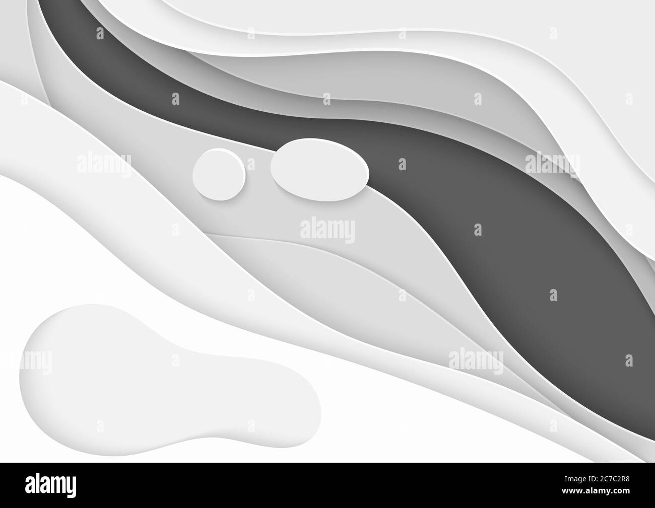 Modern vector origami paper art abstract white river water waves ...