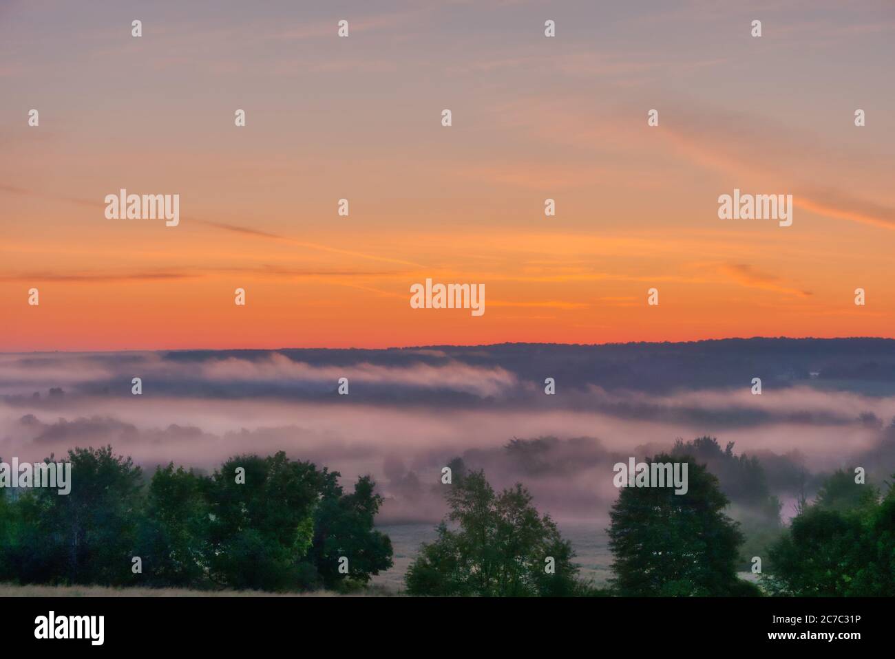 Beautiful scenery of the sunrise in the countryside of Northwest ...