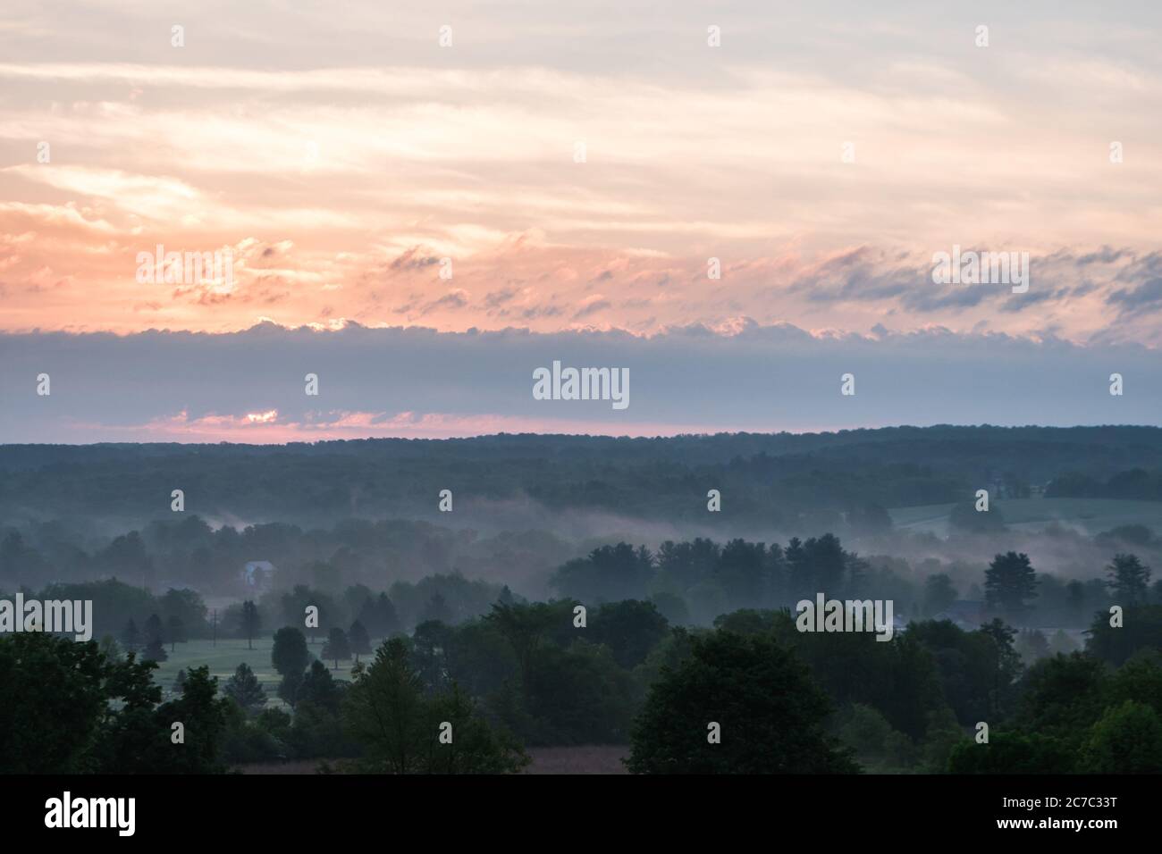 Beautiful scenery of the sunrise in the countryside of Northwest ...