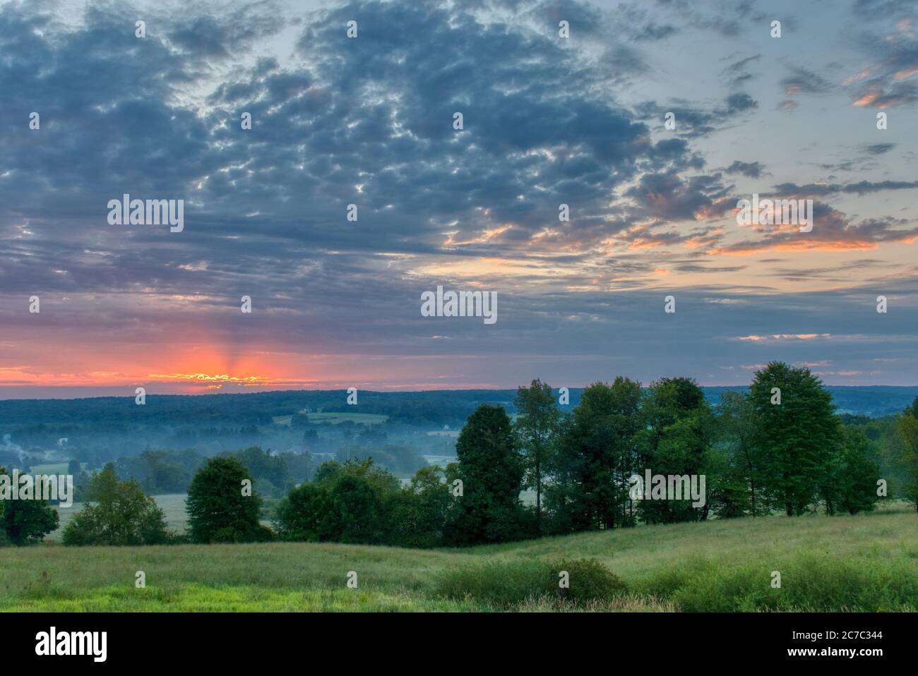Beautiful scenery of the sunrise in the countryside of Northwest ...
