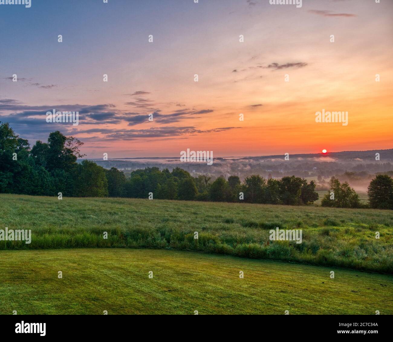 Beautiful scenery of the sunrise in the countryside of Northwest ...